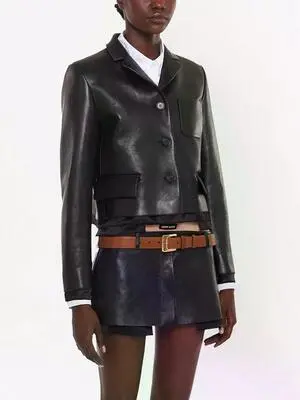 Miu Miu Cut-out Logo Leather Belt - Brown