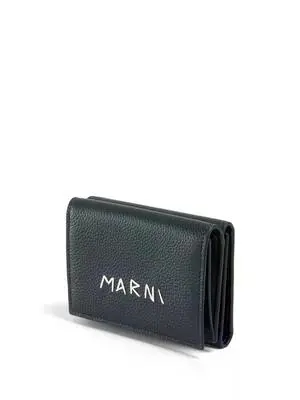 Marni Logo-embroidered Leather Wallet