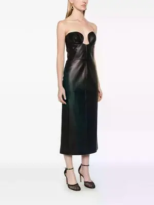 NENSI DOJAKA Leather Midi Dress