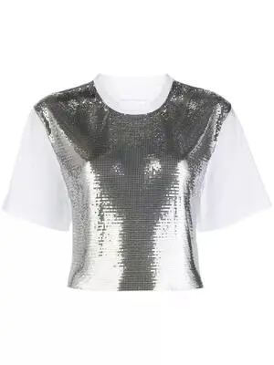 Rabanne Metallic Mesh T-shirt - Silver
