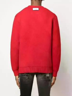 Philipp Plein Dinosaur Motif Merino Wool Jumper