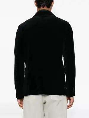 Aspesi Notched-lapels Velvet-finish Double-breasted Blazer