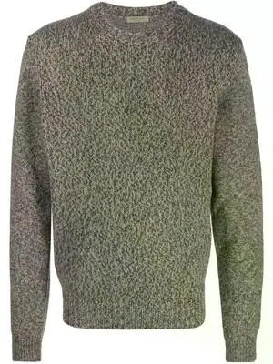 Corneliani Mélange-knit Crew-neck Jumper - Brown