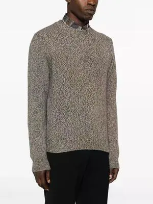 Corneliani Mélange-knit Crew-neck Jumper - Brown