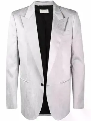 Saint Laurent Single-breasted Suit Blazer - Grey