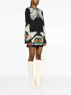 La DoubleJ Mini Supremes-print Swing Dress - Black