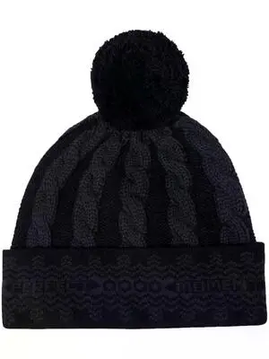 Perfect Moment Cable Knit Bobble Beanie - Black