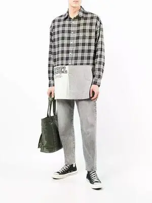 UNDERCOVERISM Patchwork Plaid Long-sleeve Shirt
