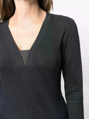 Brunello Cucinelli V-neck Long-sleeved Top