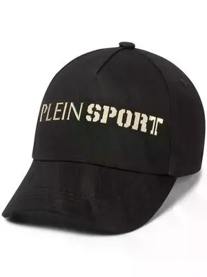 PLEIN SPORT Logo-print Cotton Baseball Cap - Black