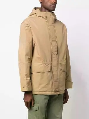 Stone Island Garment-dyed Cotton Hooded Jacket - Neutrals