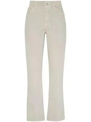 Brunello Cucinelli Stretch-cotton Kick-flare Trousers