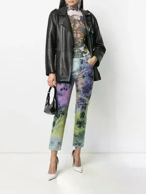 Philipp Plein Boyfriend Fit Bleached Tie-dye Jeans