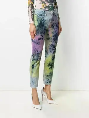 Philipp Plein Boyfriend Fit Bleached Tie-dye Jeans