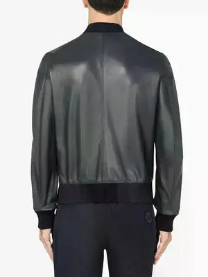 Dolce & Gabbana Logo-plaque Leather Bomber Jacket