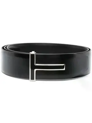 TOM FORD Reversible Belt With Logo Buckle - Black