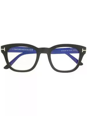 TOM FORD Blue Block Soft Square Glasses - Black