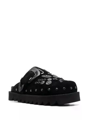 Toga Sabot Metal Suede Mules
