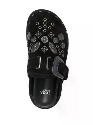 Toga Sabot Metal Suede Mules