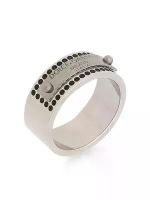 Dolce & Gabbana Rhinestone-embellished Band Ring - Silver