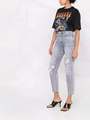 Philipp Plein Ripped Cropped Jeans