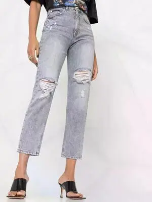 Philipp Plein Ripped Cropped Jeans