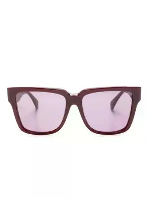 Max Mara Logo-engraved Square-frame Sunglasses - Red