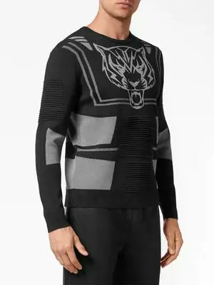PLEIN SPORT Logo-print Knitted Jumper