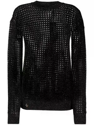 Philipp Plein Metallic-threaded Mesh Jumper