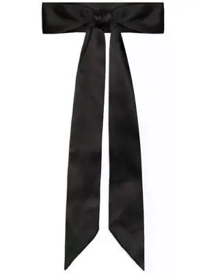 Dolce & Gabbana Bow-embellished Silk Belt - Black