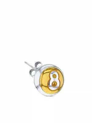 TRUE ROCKS Eight Ball Stud Earring - Silver
