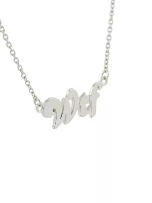 TRUE ROCKS Wtf Pendant Necklace - Silver