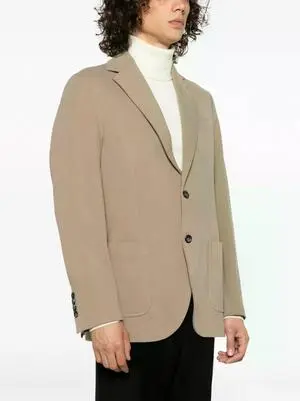 CIRCOLO 1901 Single-breasted Cotton-blend Jersey Blazer - Neutrals