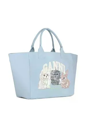 GANNI Recycled-cotton Tote Bag