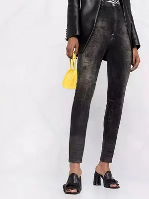 Philipp Plein Stonewashed Super High-waisted Jeggings - Black
