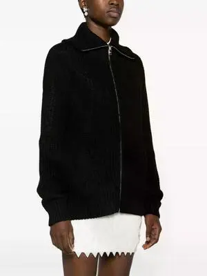 Prada Enamel-triangle Zip-up Cardigan