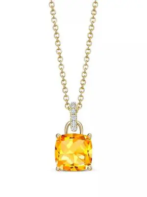 Kiki Mcdonough 18kt Yellow Diamond And Citrine Pendant Necklace - Gold