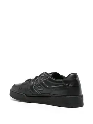 Fendi Match Leather Sneakers - Black