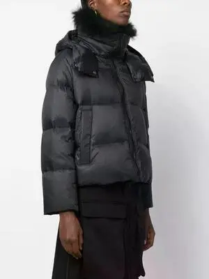YVES SALOMON Detachable-hood Zipped Puffer Jacket