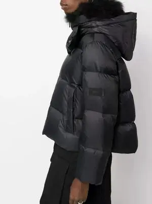 YVES SALOMON Detachable-hood Zipped Puffer Jacket