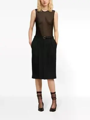 AMI Paris Pleated Tailored Skirt