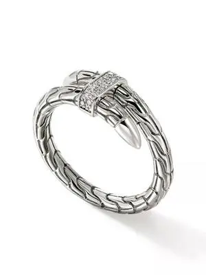 John Hardy Sterling Diamond Spear Ring