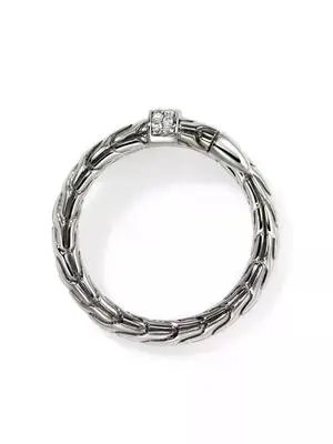 John Hardy Sterling Diamond Spear Ring