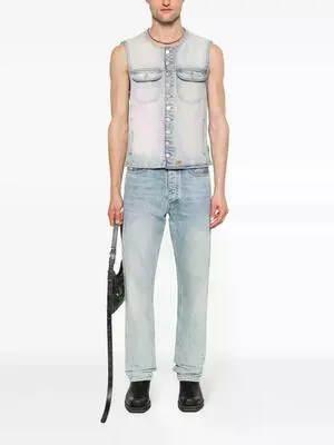 COURREGES Logo-embroidered Denim Vest
