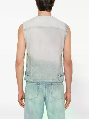 COURREGES Logo-embroidered Denim Vest