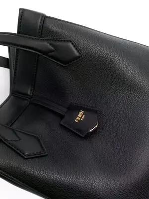 Fendi Origami Leather Shoulder Bag - Black