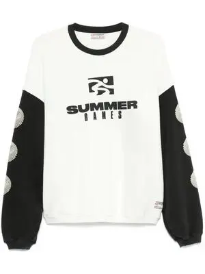 SUMMER GAMES Logo-print Crewneck Sweatshirt - Neutrals