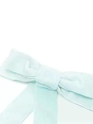 PARLOR Velvet Hair Clip With Oversize Bow Detail And Logo Plaque