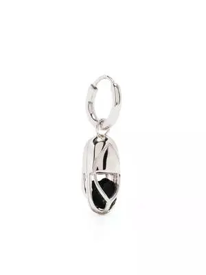 CAPSULE ELEVEN Capsule Onyx Hoop Earring - Silver