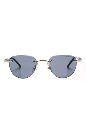 Montblanc Rimless Geometric-frame Sunglasses - Black